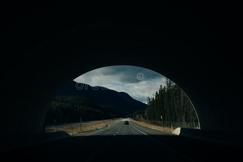 Road Tunnel in Banff, Canada Stock Image - Image of nature, afternoon ...