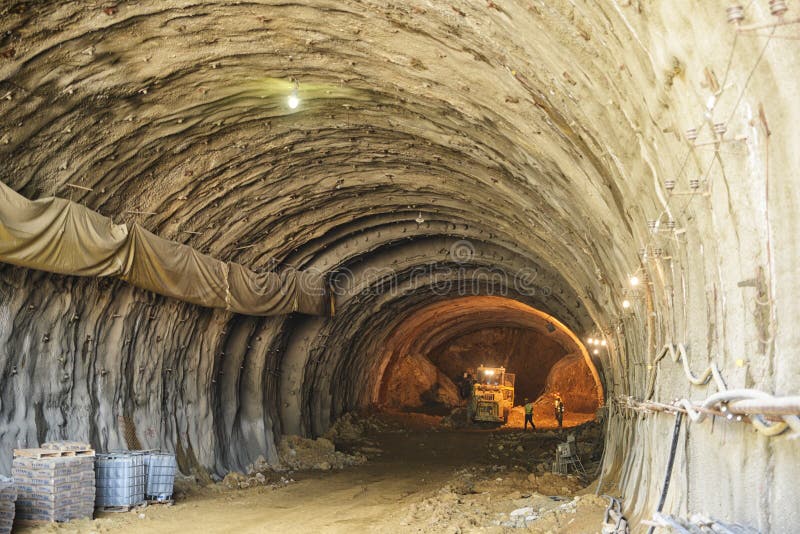 Road Tunnel - Construction Site Stock Image - Image of entrance ...
