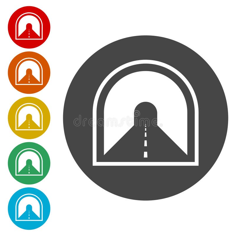 Road with tunnel icon stock vector. Illustration of path - 98615465