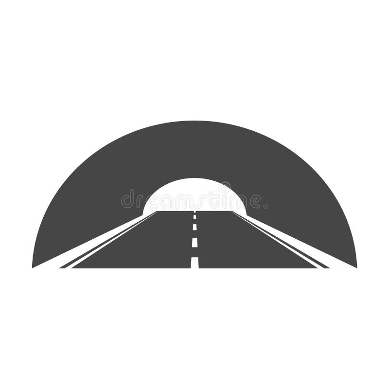 Road with tunnel icon stock vector. Illustration of icon - 98615465