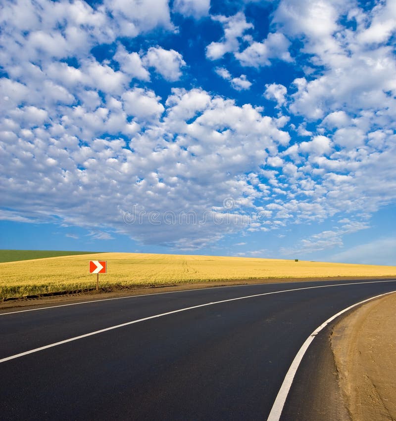 Road turn stock image. Image of panoramic, extensive - 20054117