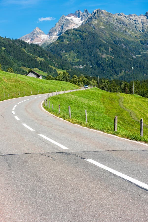 Road Turn in Mountains stock photo. Image of narrow, country - 62561508