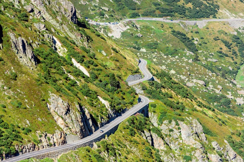 Road Turn in Mountains stock photo. Image of narrow, country - 62561508