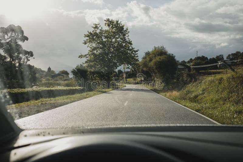 Road Turn Viewed from Cockpit Stock Photo - Image of road, direction ...