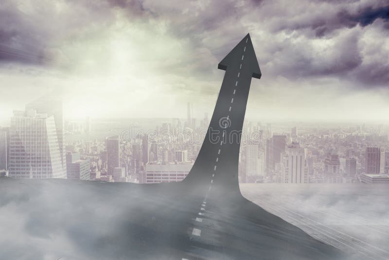 Road turning into arrow stock illustration. Illustration of road - 37371568