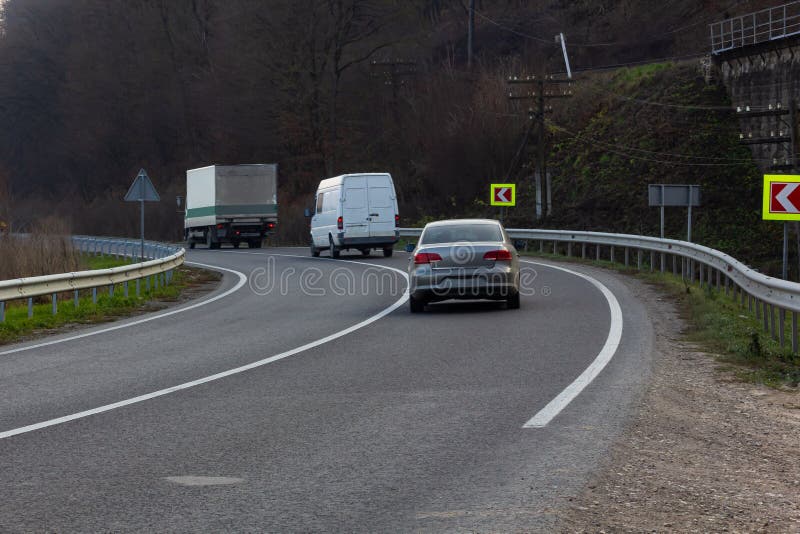 Road Turns Right and Than Left with the View Stock Image - Image of ...