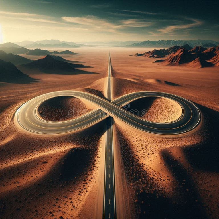 A Road Twisting into the Shape of an Infinity Symbol in the Middle of a ...
