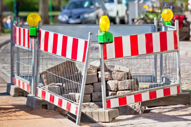 Roadwork barriers stock photo. Image of road, construct - 9893930