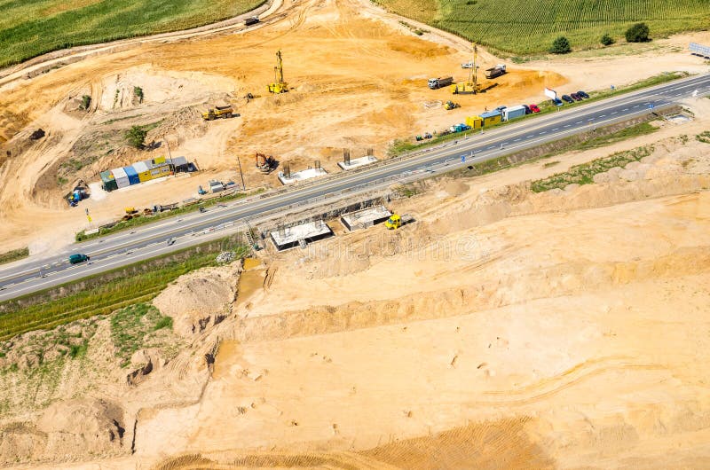 Road under construction stock photo. Image of development - 64609924
