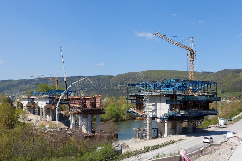 Road Under Construction, Bridge Construction Site on Slovakia ...