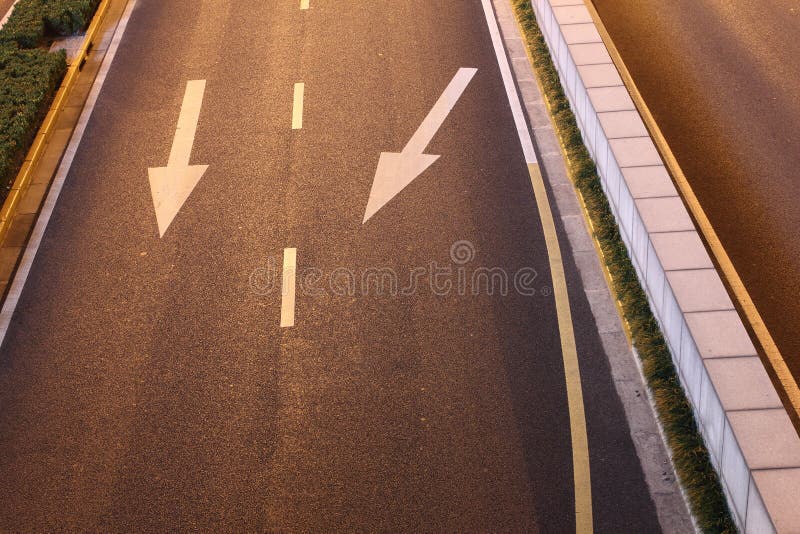 Road under the lights stock photo. Image of separation - 35531982