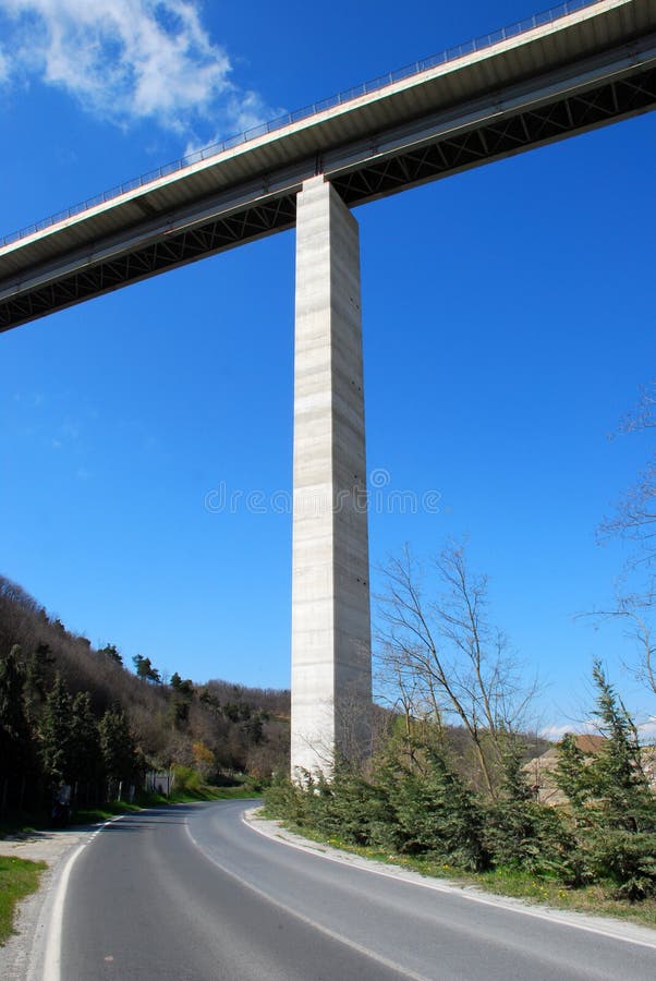 Road under a motorway stock photo. Image of pillar, spring - 4911054
