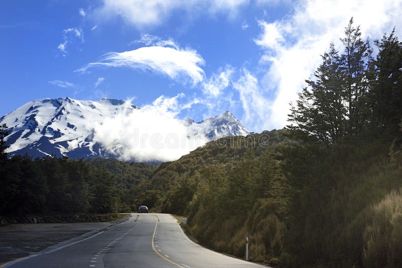 The Road Up To Mount Ruapehu Stock Photo - Image of destination ...