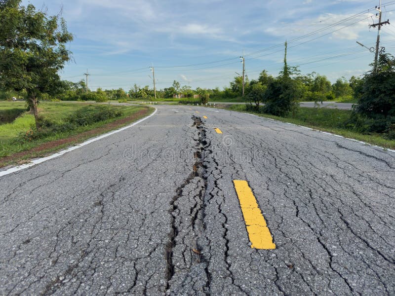 Road Used for Jogging in the Park is Damaged Stock Photo - Image of ...