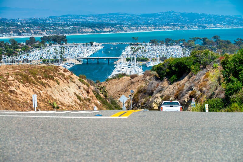 Road with View on Dana Point Port, California Stock Photo - Image of ...