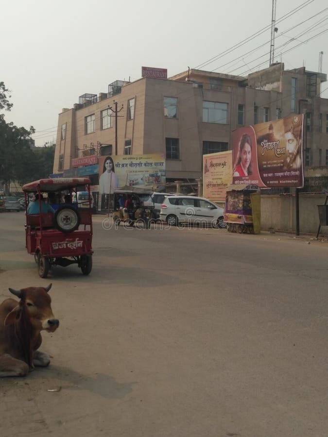 Road from Vrindavan Birth Place of Lord Krishna Editorial Image - Image ...