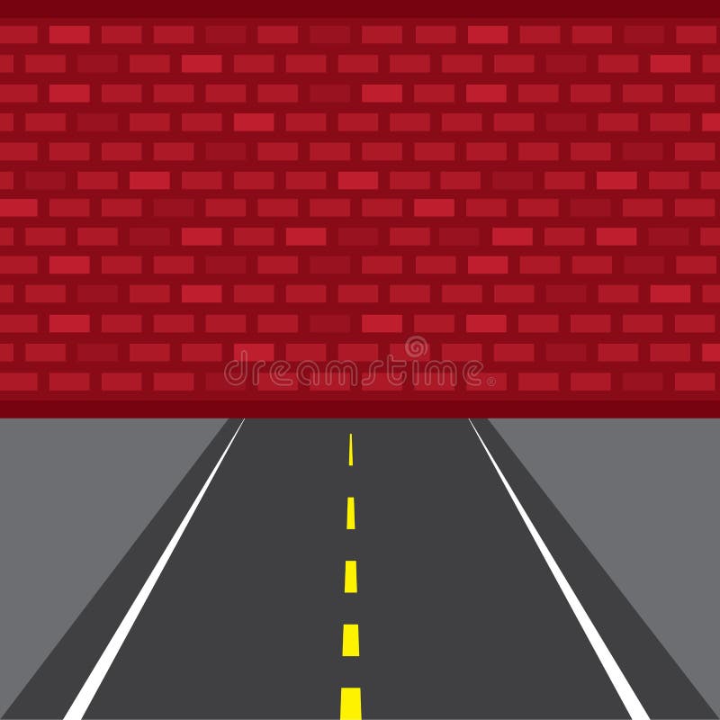Road Wall Dead End stock vector. Illustration of escape - 32207702