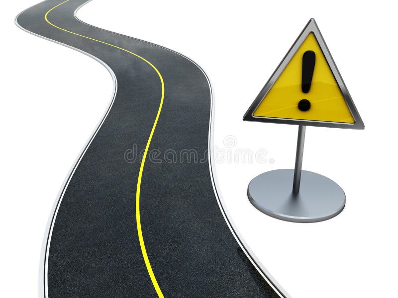 Road warning stock illustration. Illustration of carriageway - 9394156
