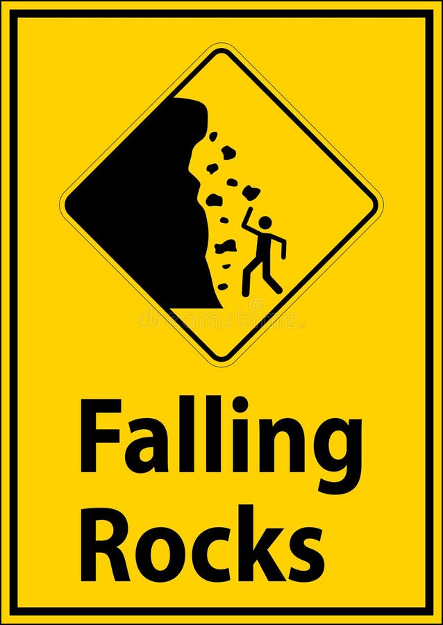 Road Warning Sign, Falling Rocks , Falling Ice Stock Vector ...
