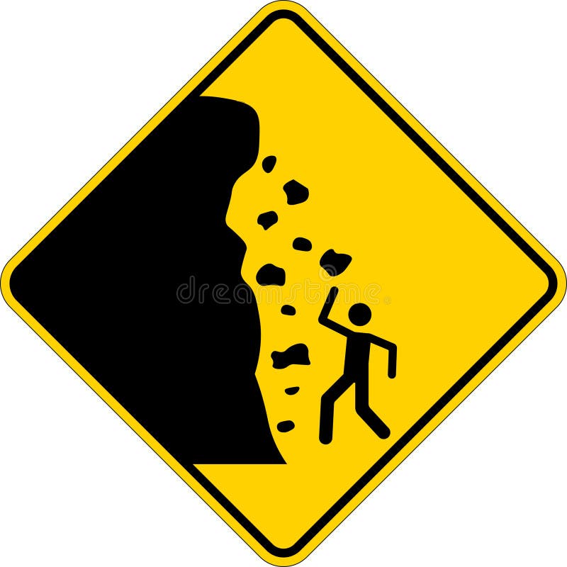 Road Warning Sign, Falling Rocks , Falling Ice Stock Vector ...