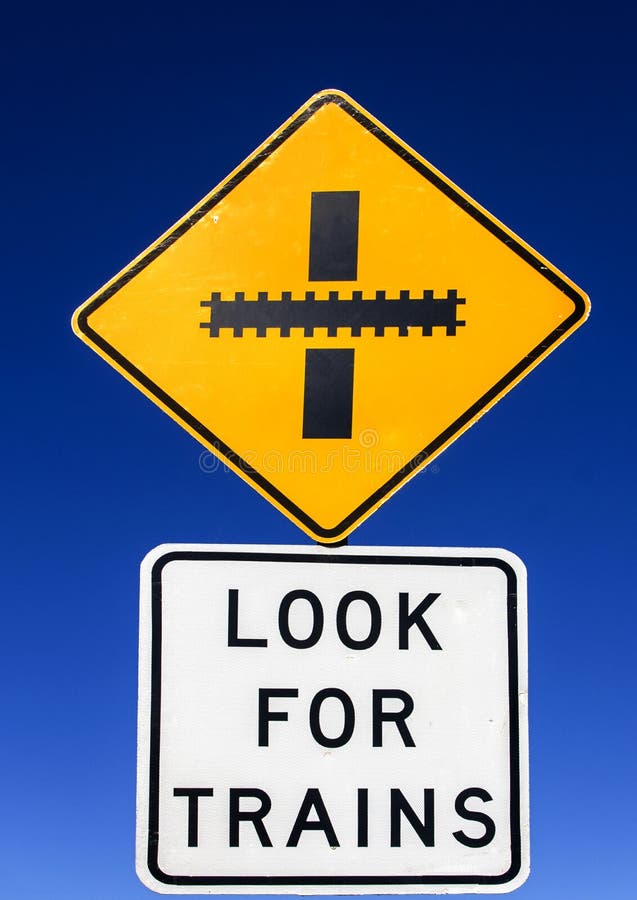 Look for Trains Sign in Square Shape Stock Image - Image of caution ...