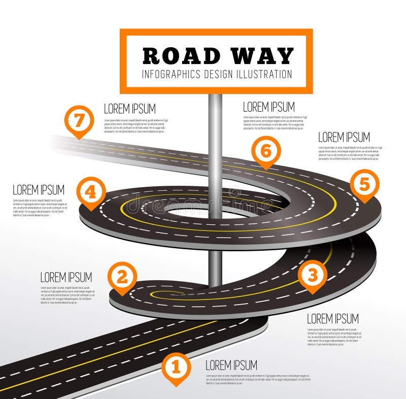 Road Way Design Infographics. Stock Vector - Illustration of ...