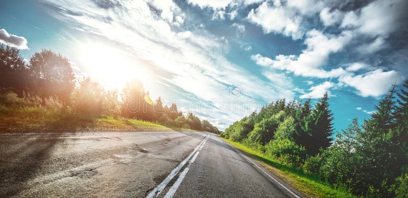 Road way forward direction stock image. Image of evening - 125659409