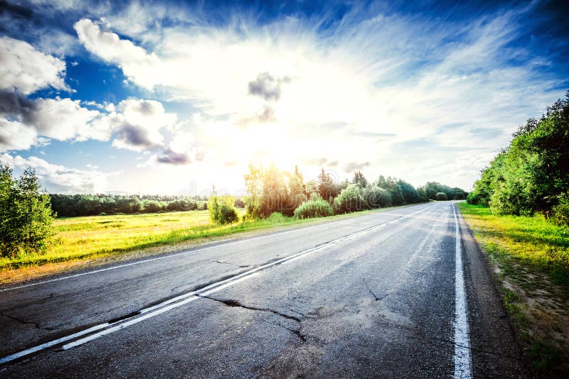 Road way forward direction stock illustration. Illustration of forest ...