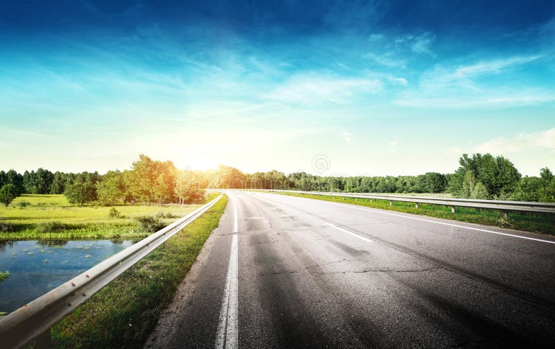 Road way forward direction stock photo. Image of morning - 95042160