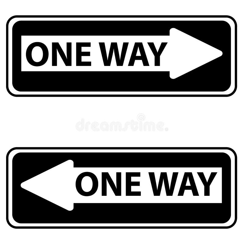 Road Way Sign on White Background. One Way Symbol. Flat Style Stock ...