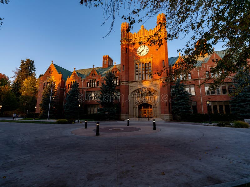 Road Way before a University Admin Building Stock Image - Image of fall ...