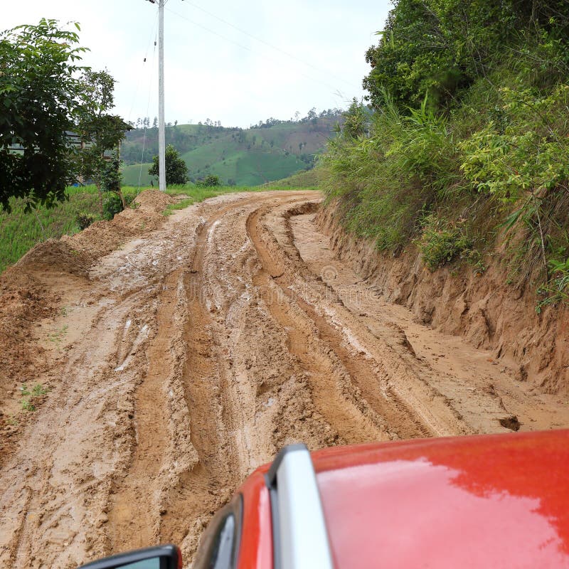 Road Wet Muddy of Backcountry Stock Image - Image of sport, texture ...