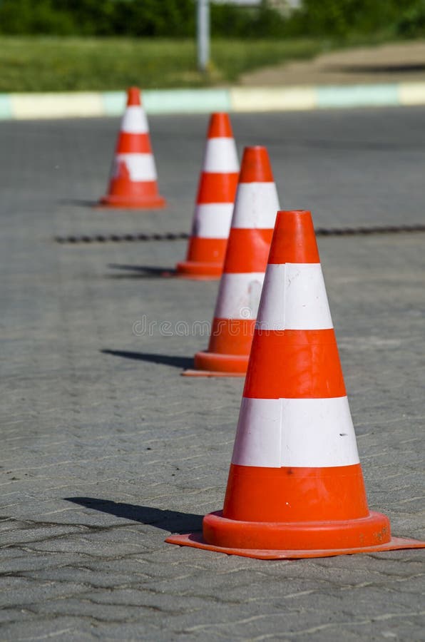 Road white orange caps stock image. Image of planning - 37870189