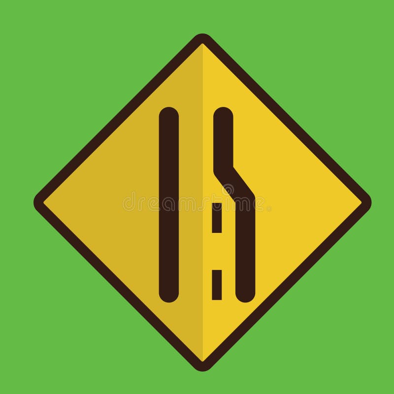 Road Widens Sign in Right. Vector Illustration Decorative Design Stock ... Road Widens Sign in Right. Vector Illustration Decorative Design Stock ...