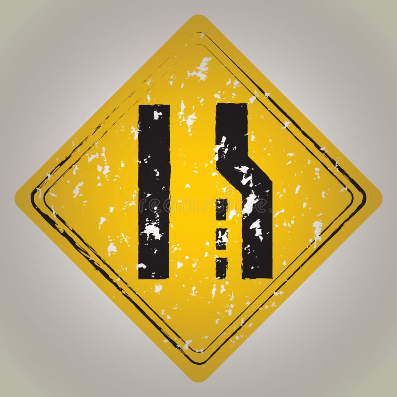 Road Widens Sign in Right. Vector Illustration Decorative Design Stock ... Road Widens Sign in Right. Vector Illustration Decorative Design Stock ...