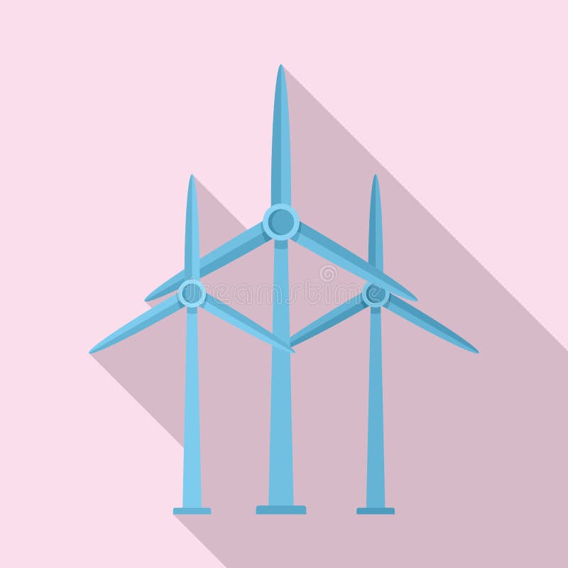 Road Wind Power Plant Icon, Flat Style Stock Vector - Illustration of ...