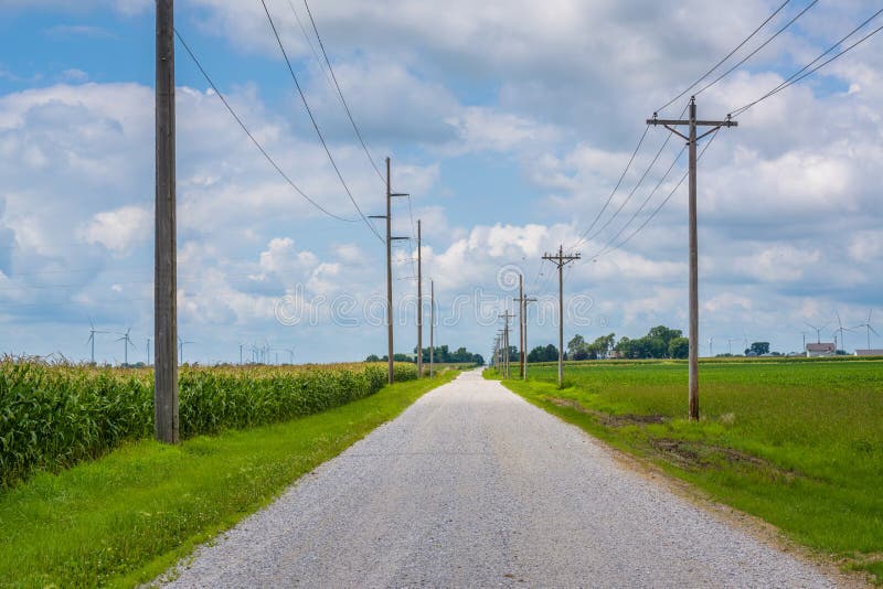 Road and Windmills in Rural Indiana Stock Image - Image of scenery ...