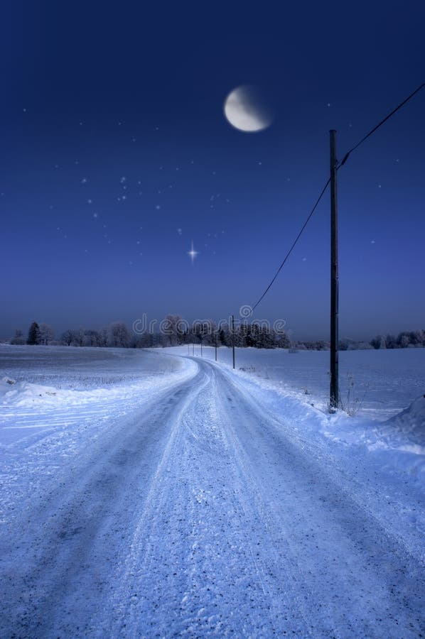 Winter Evening stock photo. Image of blue, horizon, twilight - 1999700