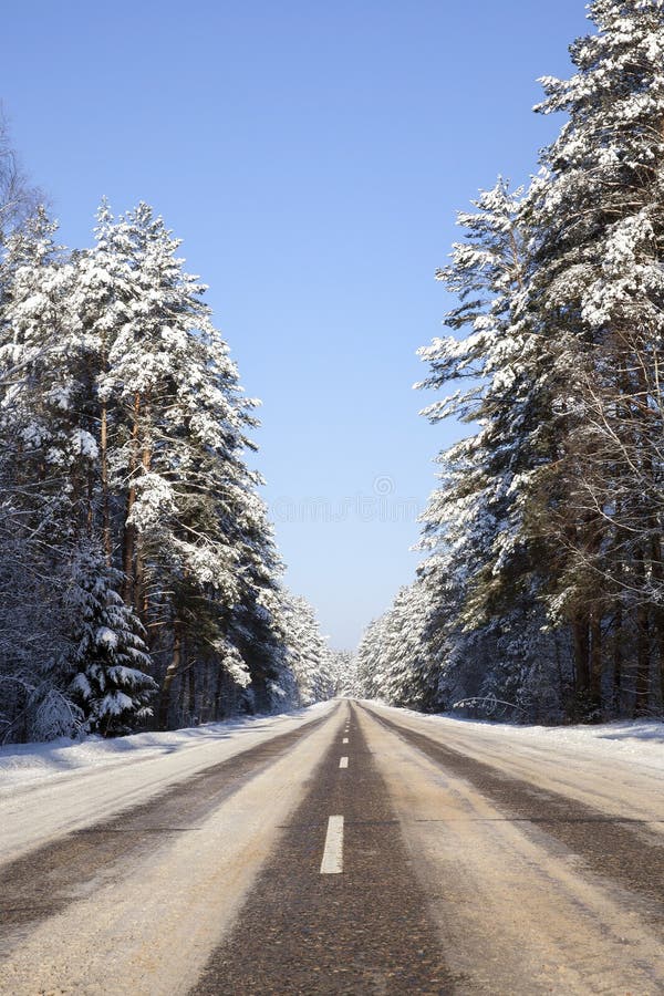 Road in winter stock image. Image of roadway, business - 101449265