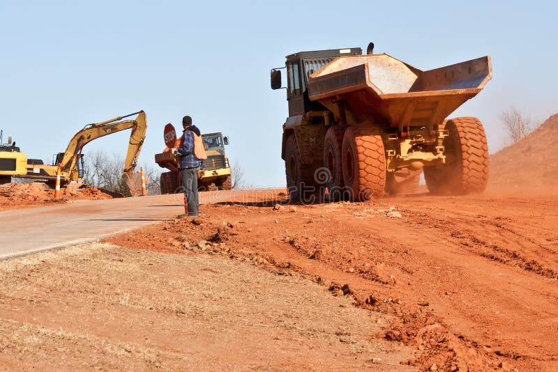 Road work stock photo. Image of land, driving, road, backhoe - 8224476