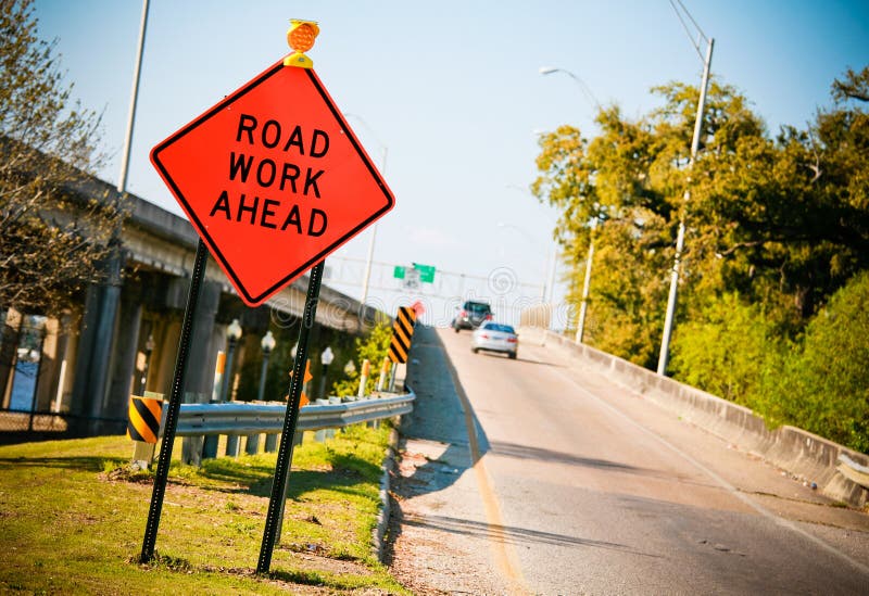 Shoulder Work Ahead Sign stock photo. Image of highway - 62662594