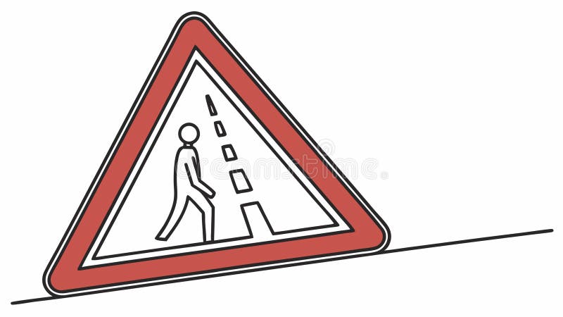 Road Work Ahead Sign with a Digging Worker, Hand Drawn Vector ...