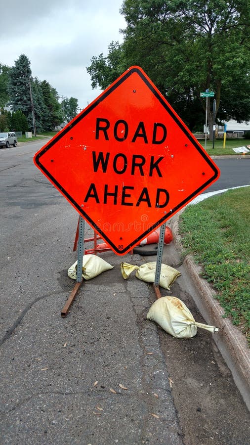 Road work ahead sign stock photo. Image of road, warning - 72213240