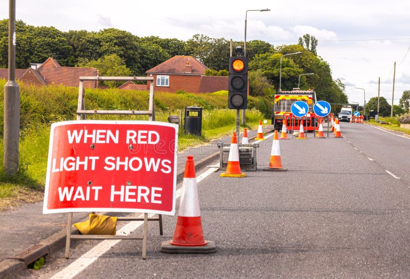 Road Work Control Measures stock photo. Image of risk - 221236012