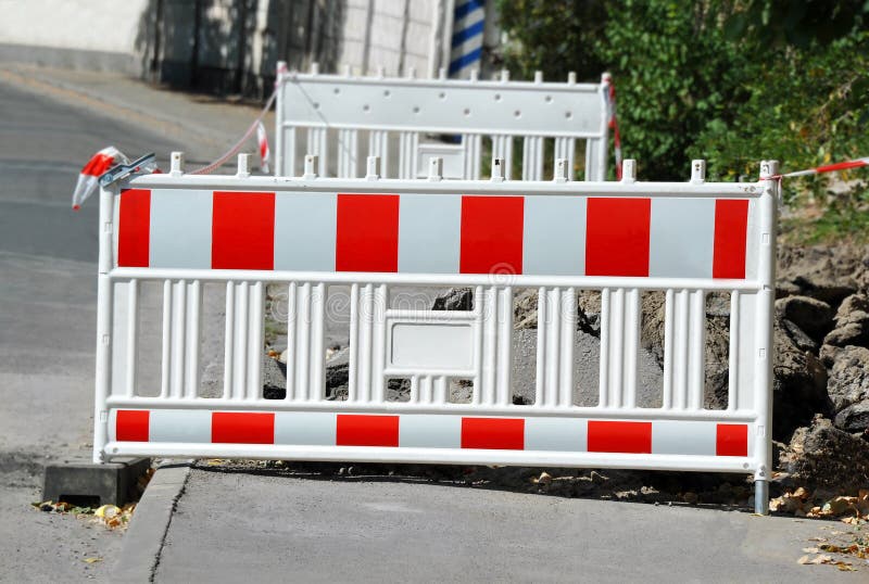 Road work fence stock image. Image of industrial, stop - 317837047
