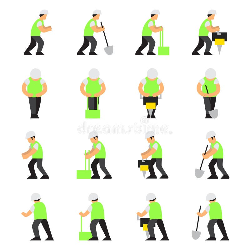 Road Work Icons or Artworks Elements Set Stock Vector - Illustration of ...