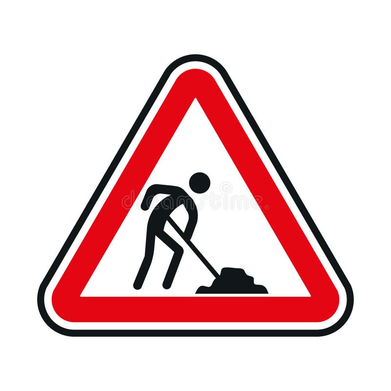 Caution Digging Sign Stock Illustrations – 218 Caution Digging Sign ...