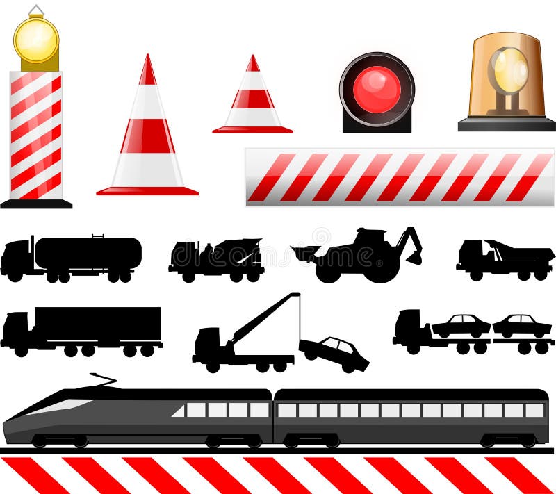 Road Work Symbols stock illustration. Illustration of indications ...