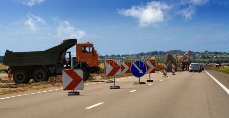 Road work truck blue stock image. Image of maintenance - 6668901
