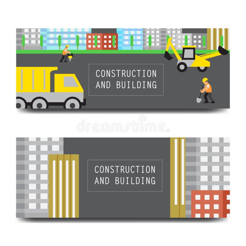 Road Work Vector Banners Horisontal Stock Illustrations – 3 Road Work ...